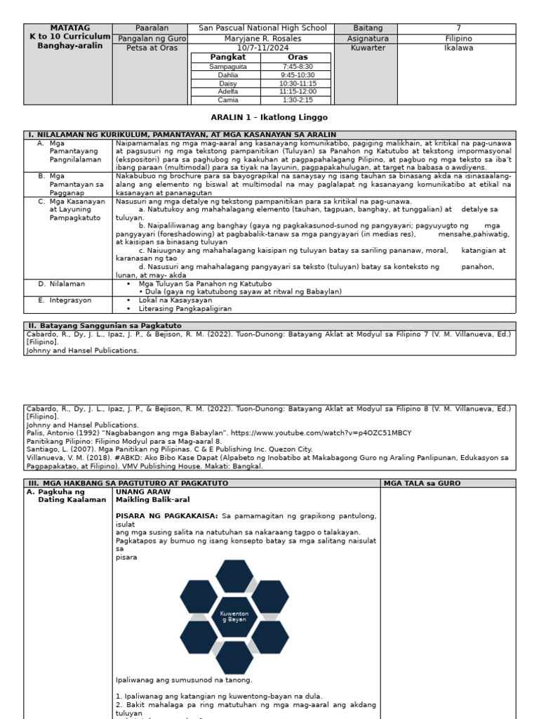Fil7 Q2 W3 | PDF