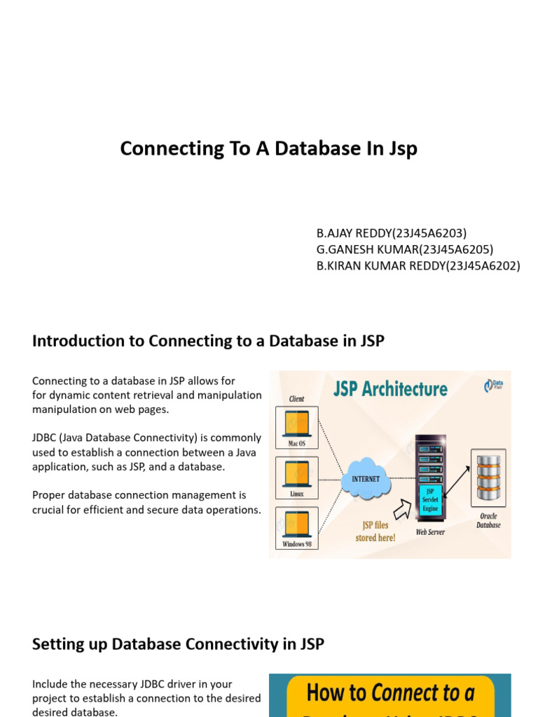 Connecting To A Database in JSP | PDF