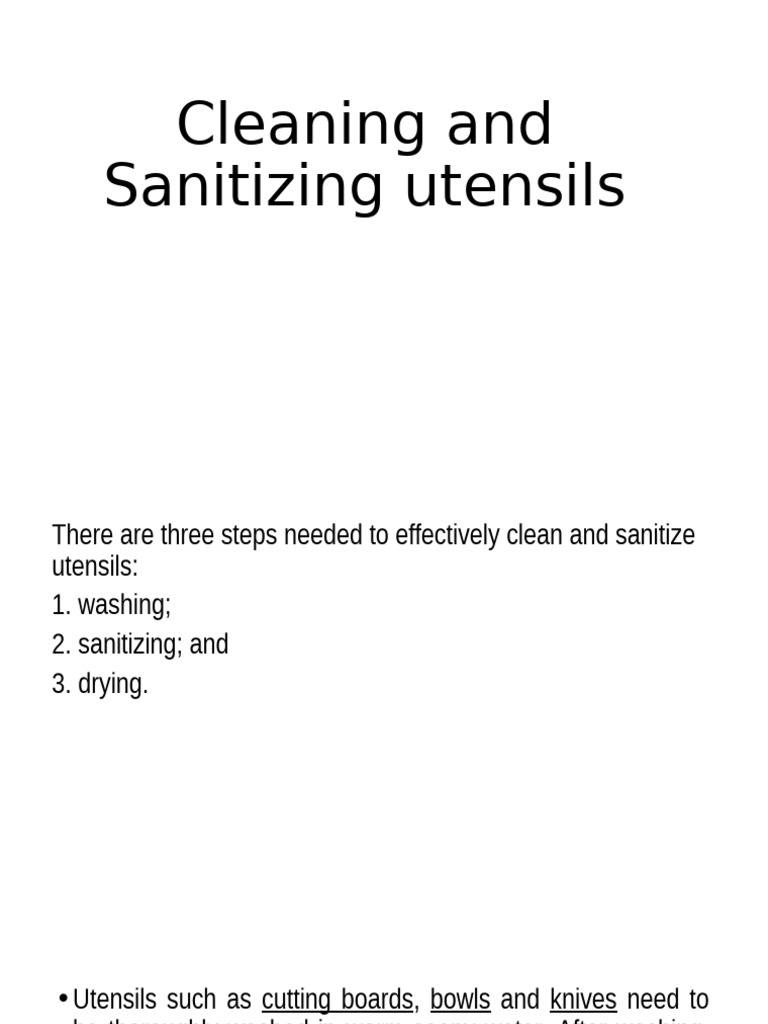 Kitchen Cleaning & Sanitizing Guide | PDF | Dishwasher | Kitchen Utensil