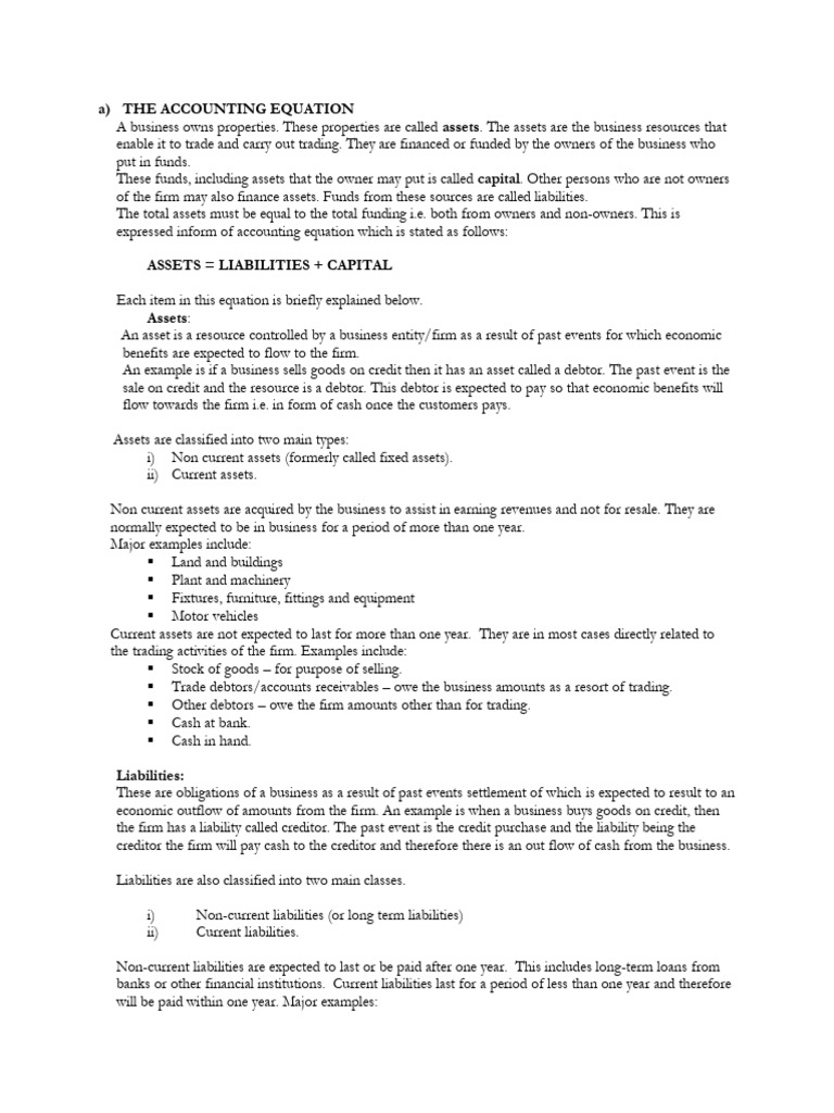 The Accounting Equation | PDF