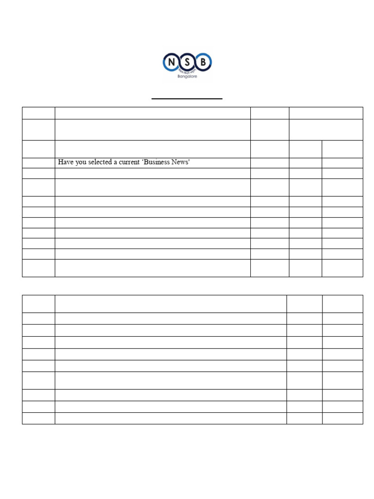 BNA Evaluation Sheet | PDF