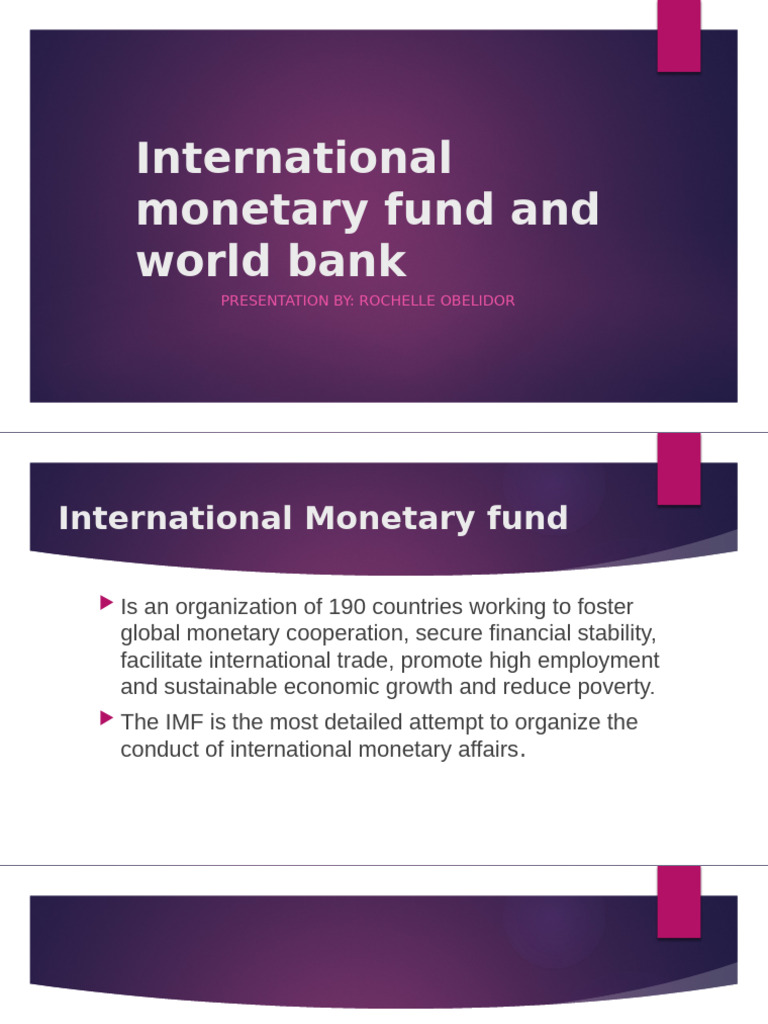 International Monetary Fund and World Bank | PDF
