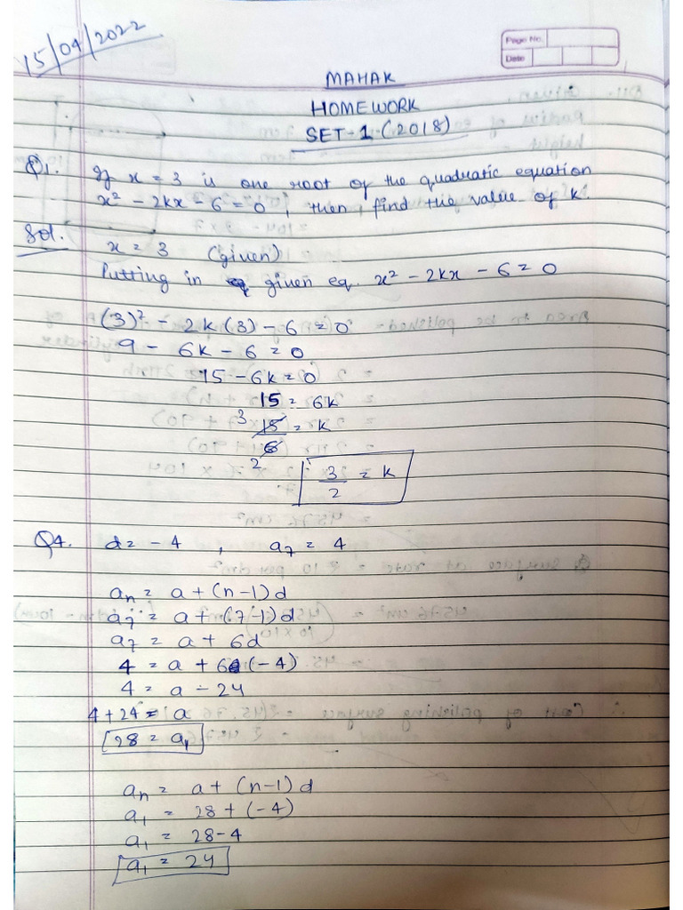 Mahak Maths HW | PDF