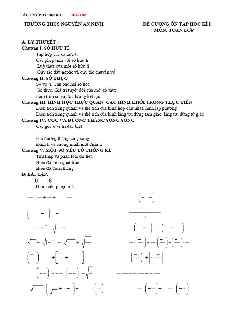 Đề Cương Toán 7-Hki-23-24-Nan | PDF