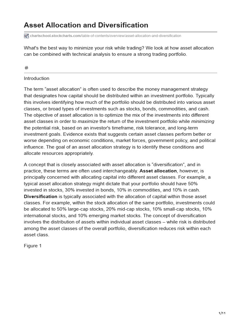 Chartschool.stockcharts.com-Asset Allocation and Diversification | PDF