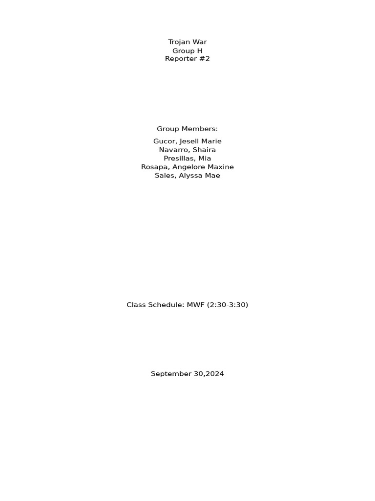 Trojan War Notes | PDF