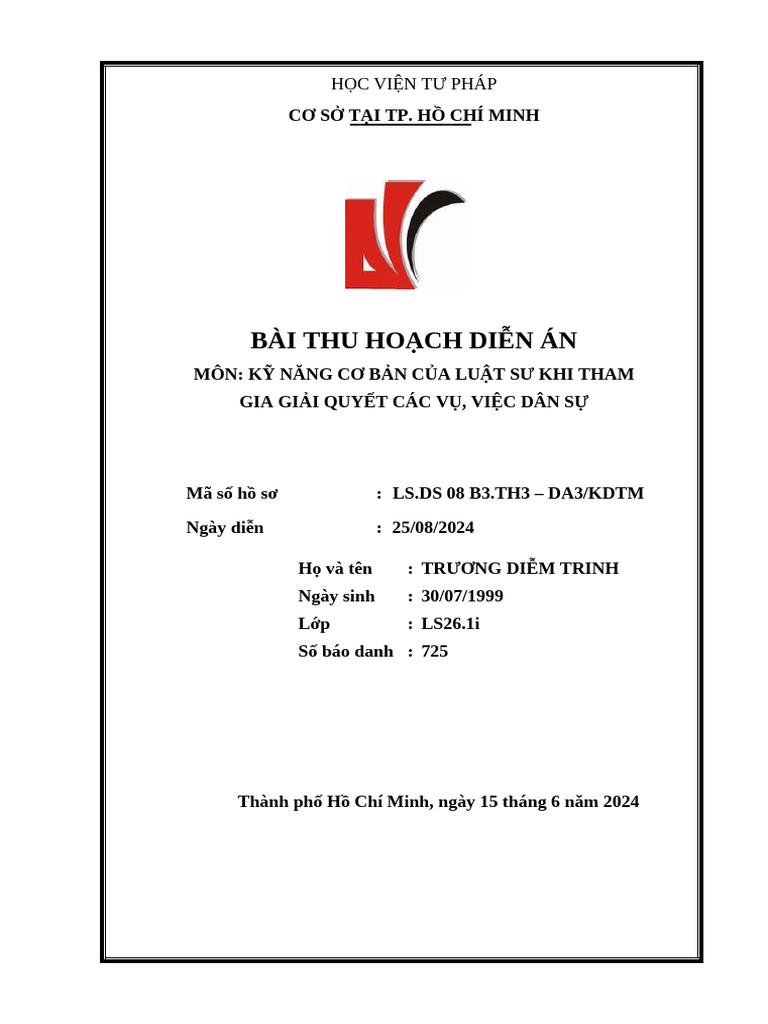 Bài TH Da Hs 08 Ds | PDF