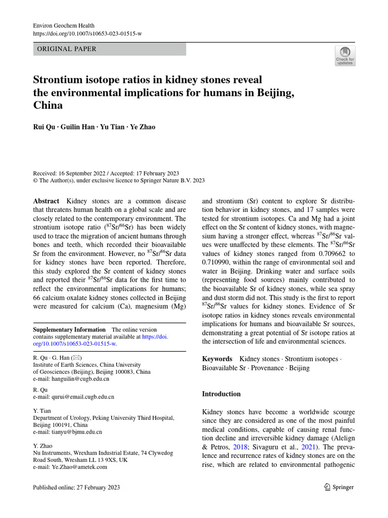 Strontium Isotope Ratios in | PDF