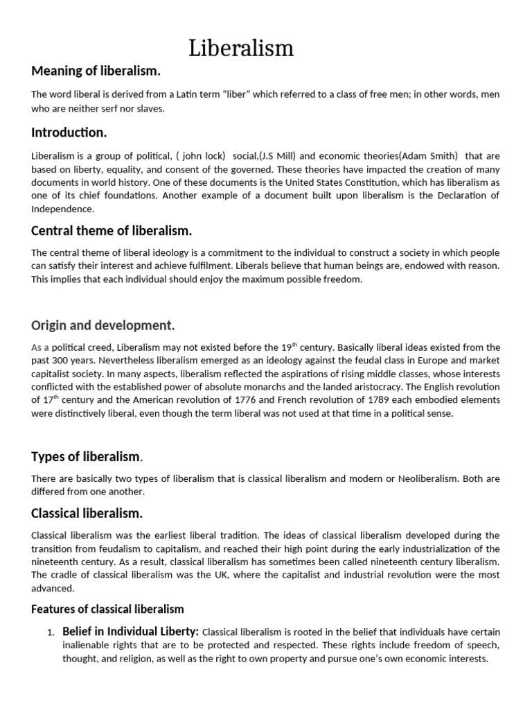 Liberalism | PDF
