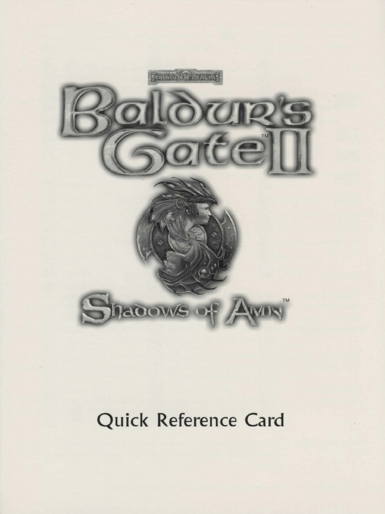 Baldur2 Refcard | PDF