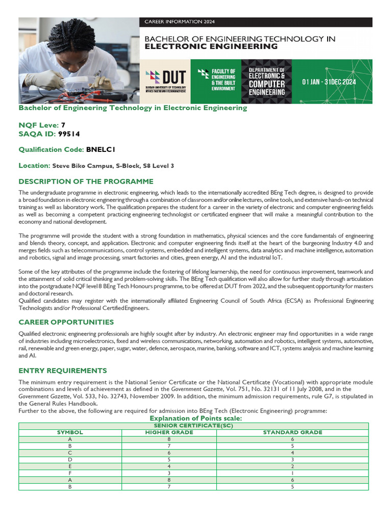 EBE Elec LC | PDF | University And College Admission | Engineering