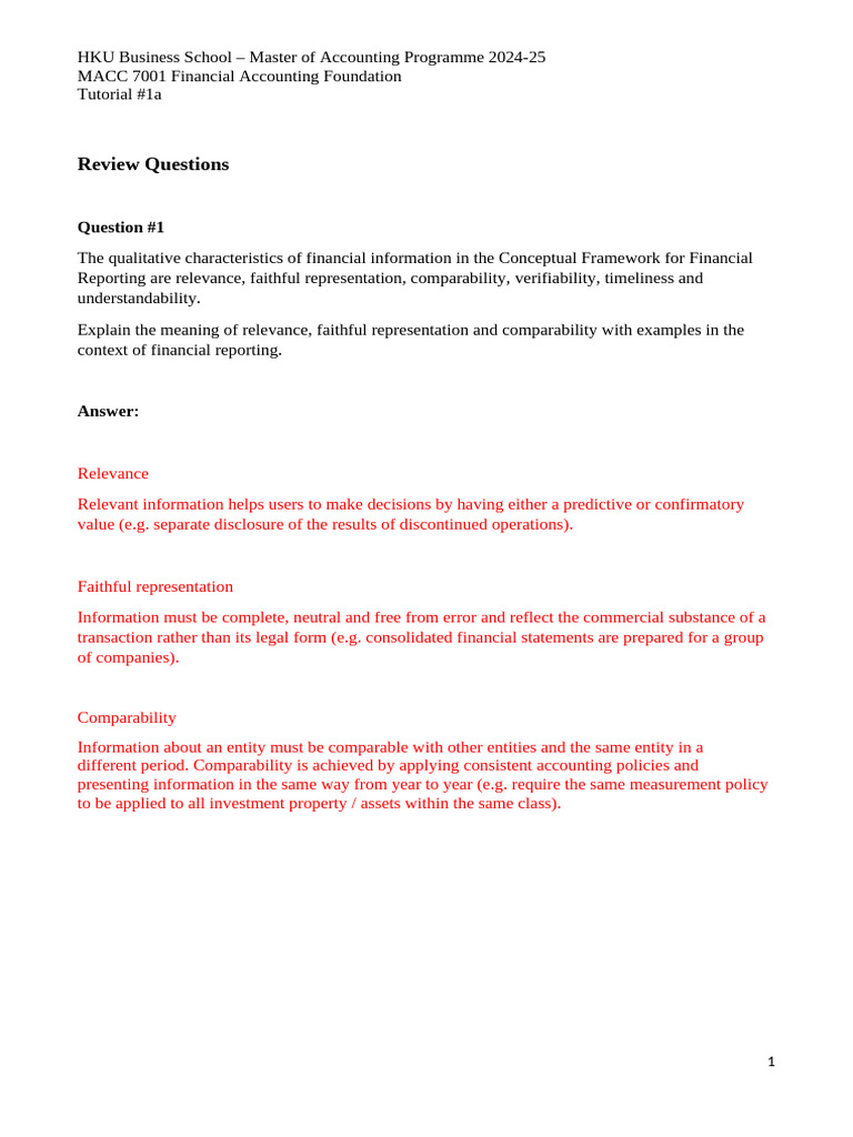 Tutorial #1a (With Answers) | PDF