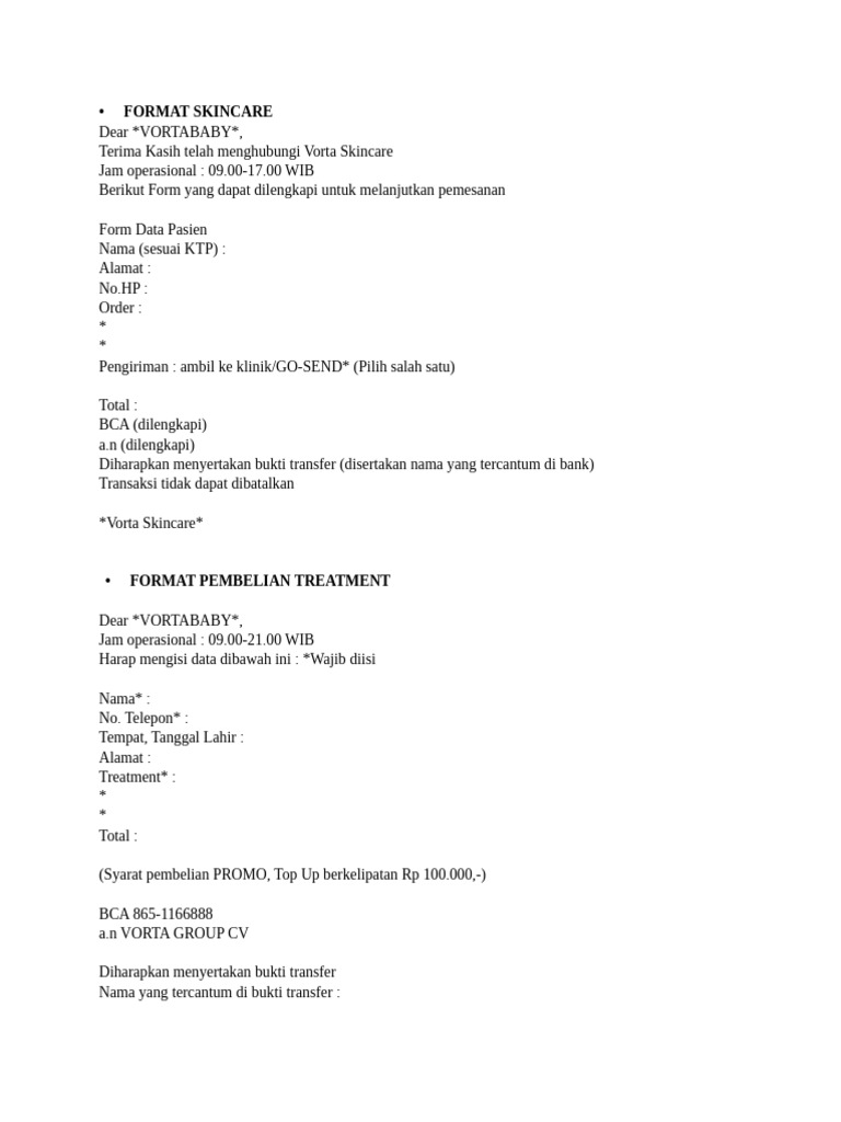 Format Chat WA | PDF