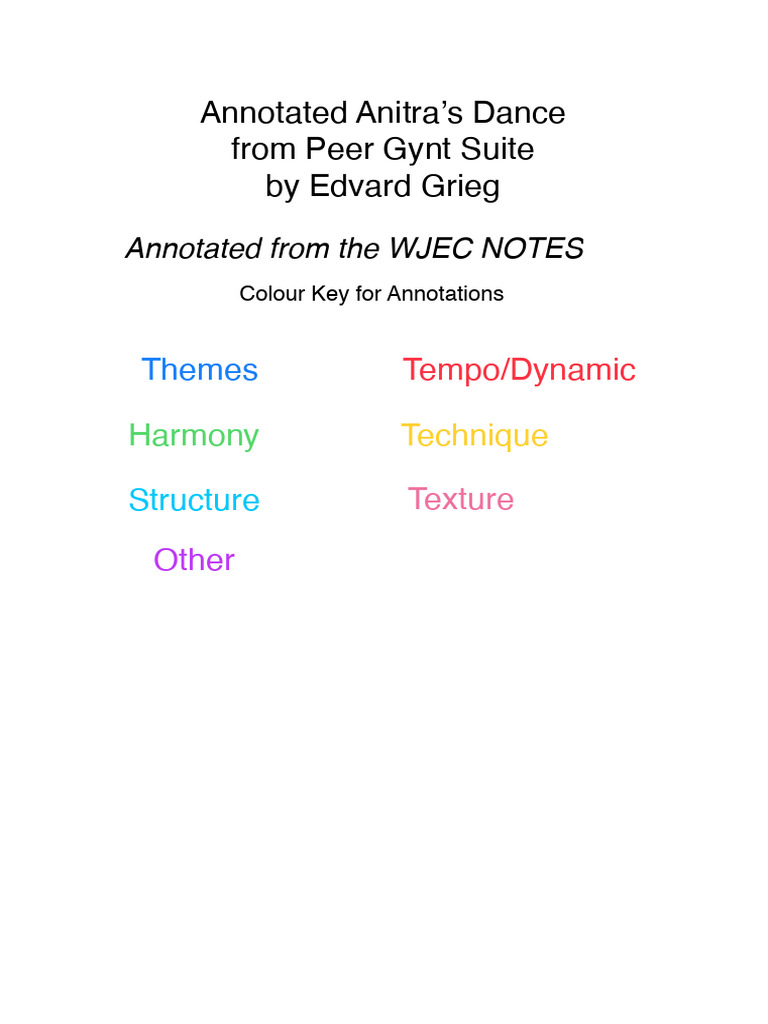 Annotated Anitra's Dance Score | PDF
