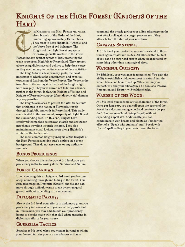 Knights of The High Forest | PDF