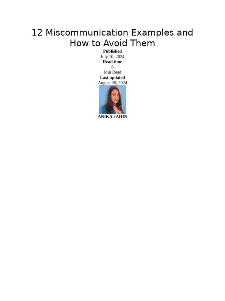 Miscommunication | PDF