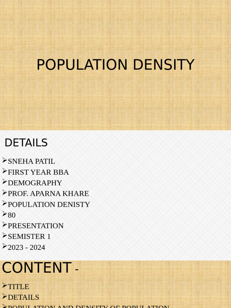 Population Density Demography | PDF | Economies | Finance & Money ...