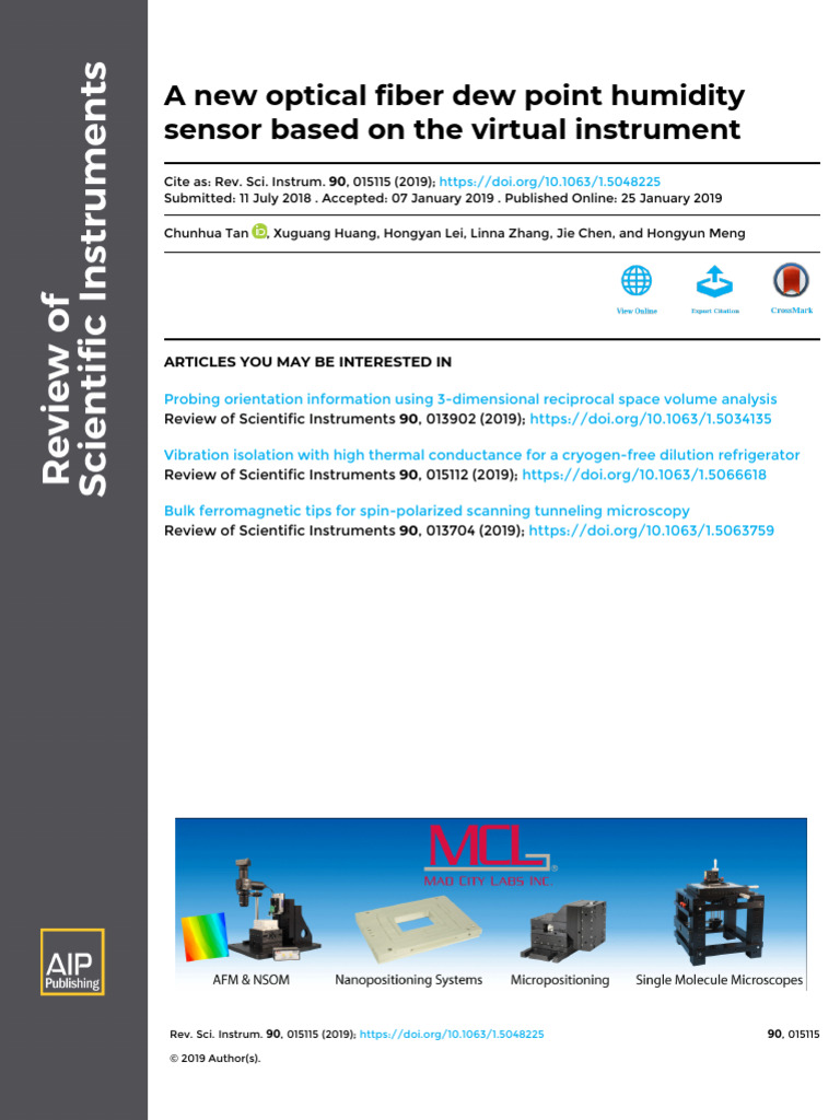 A New Optical Fiber Dew Point Humidity Sensor Based On The Virtual ...