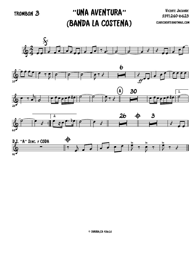 Una Aventura - Trombon 3 | PDF