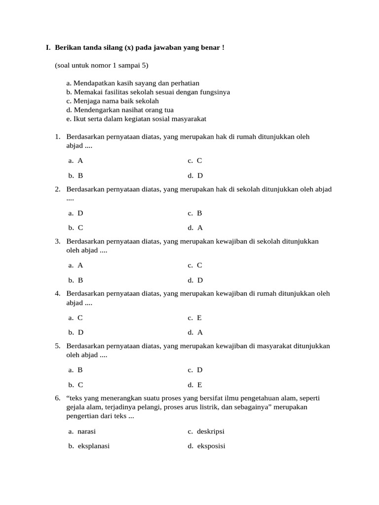 Kisi2 Soal Tema 3 Sub Tema 1 Dan 2 | PDF