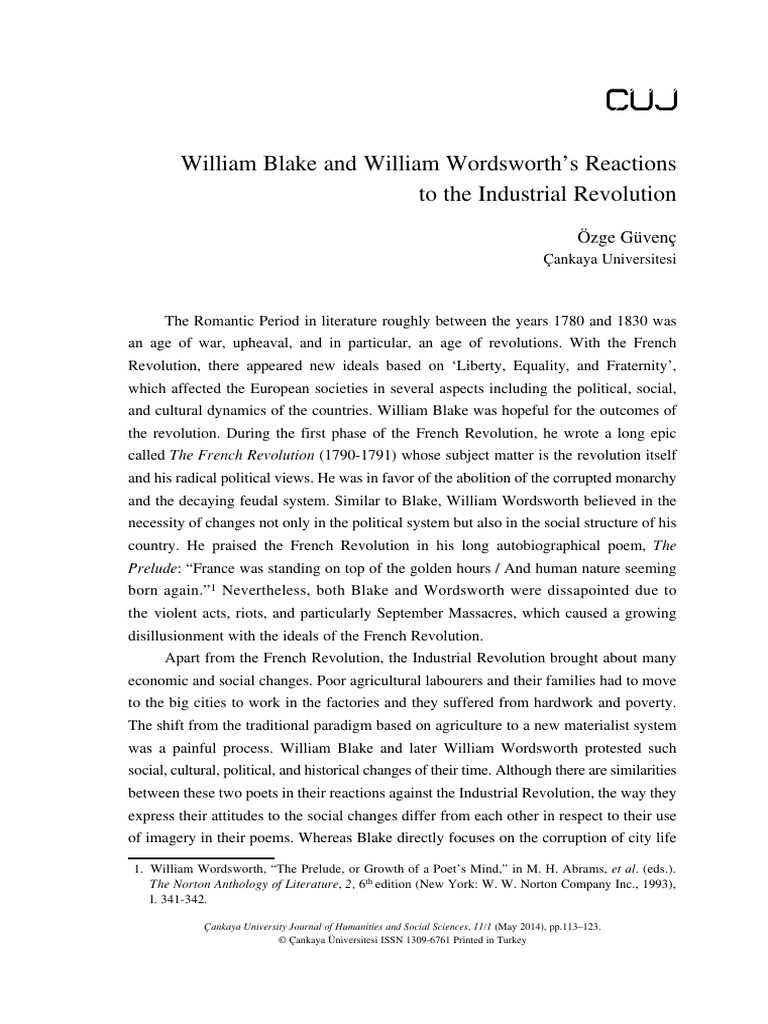 William Blake and William Wordsworths Re | PDF | Romanticism | William ...