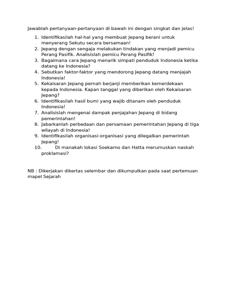 Tugas BDR Mapel Sejarah Kelas XI | PDF