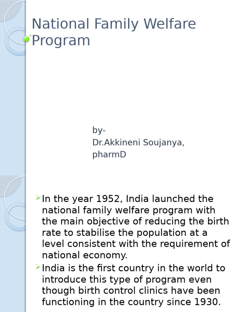 Overview of India's Family Welfare Program | PDF | Family Planning ...
