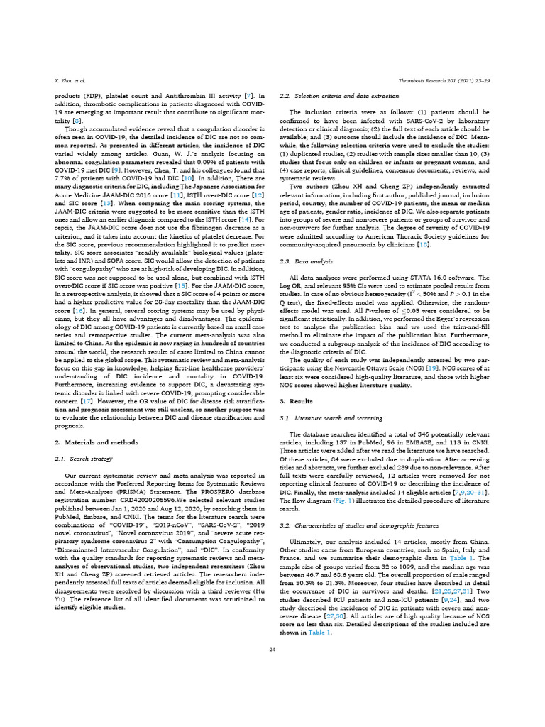 Incidence and Impact of Disseminated Intravascular Coagulation in COVID ...