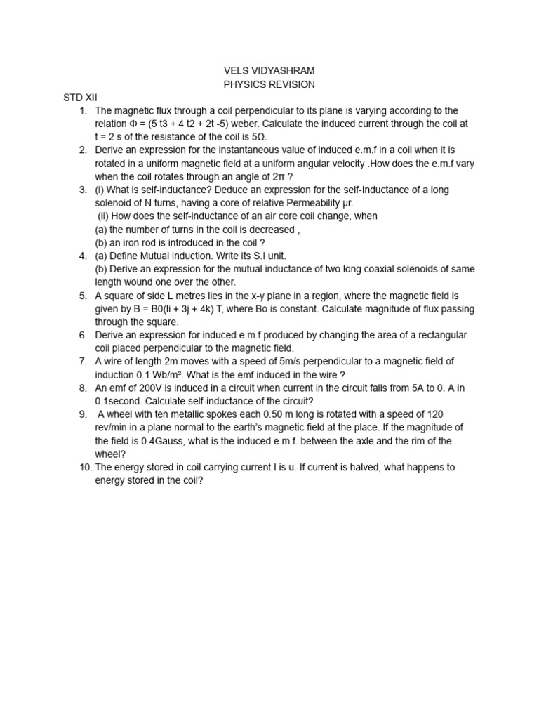 EMI Revision Questions | PDF