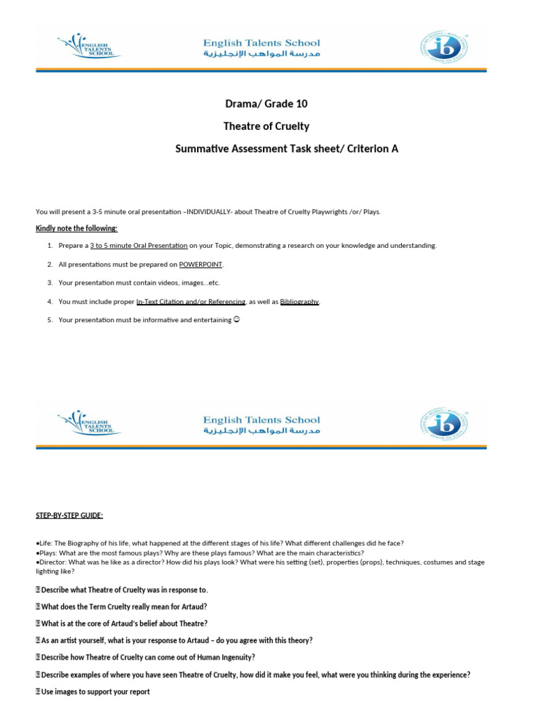 Oral_Presentation (2) task sheet | PDF