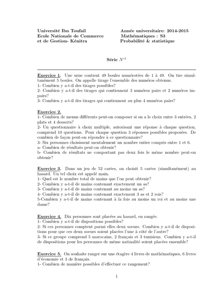 TD1 Proba 14 | PDF