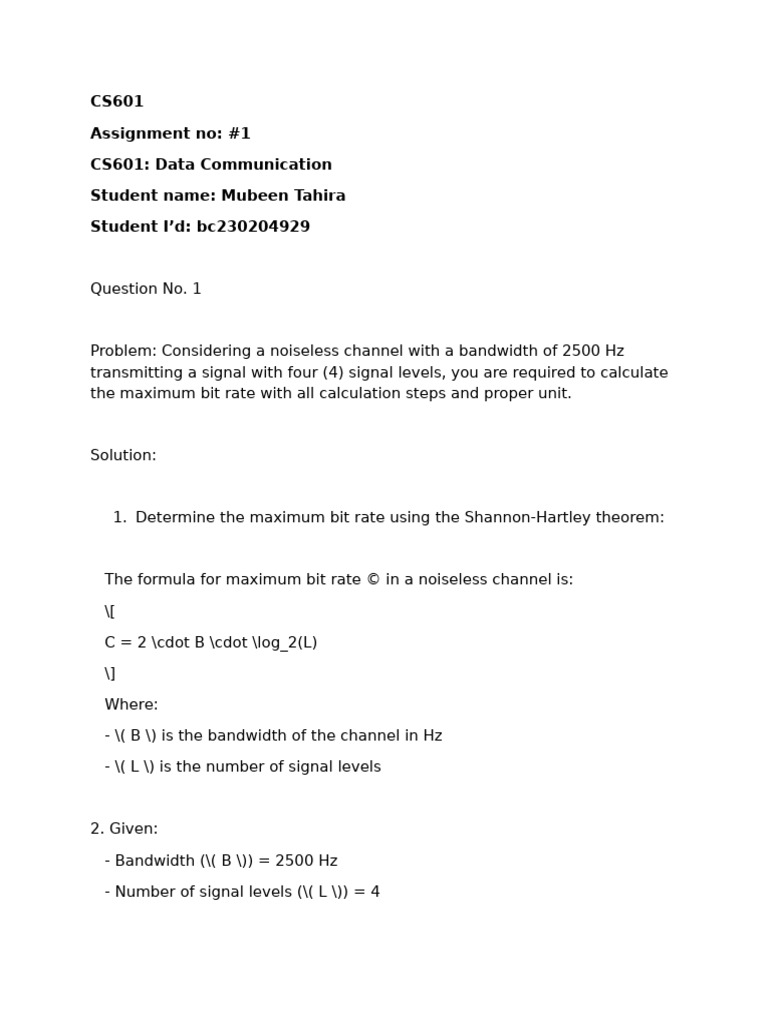 Assignment 1 Cs601 | PDF
