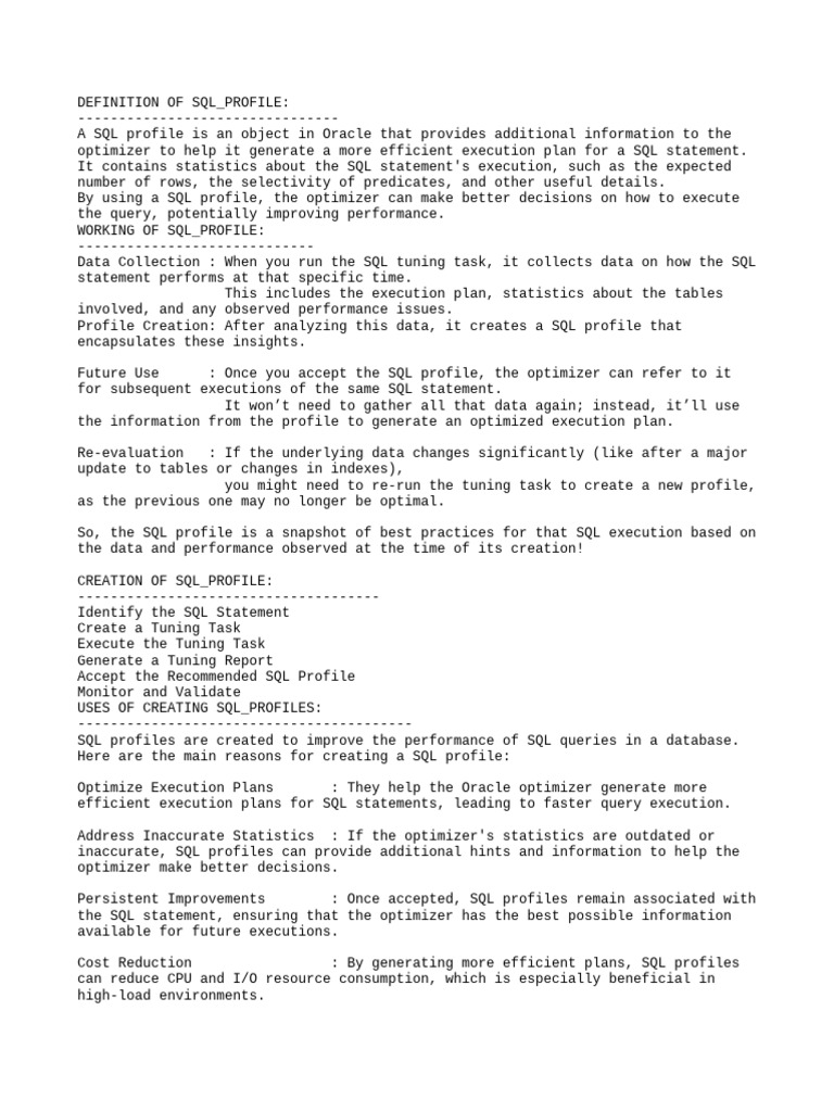 Theory of Sql_profile (1) | PDF