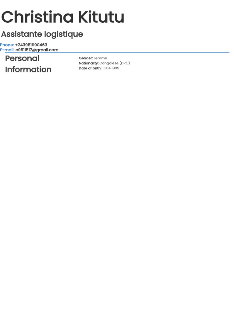 Christina Resume 416 | PDF