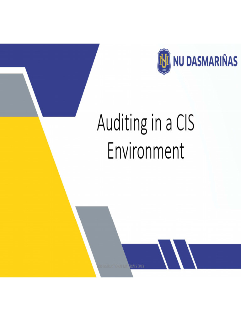 Audit in A CIS Environment Presentation Materials | PDF