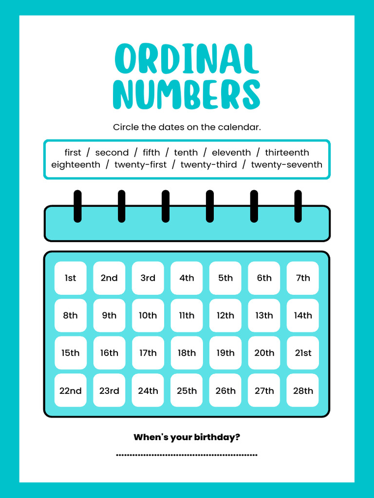 ordinal numbers | PDF