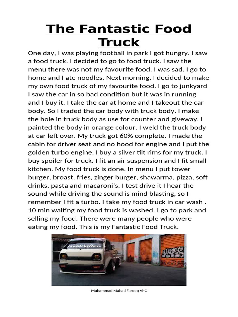 The Fantastic Food Truck | PDF