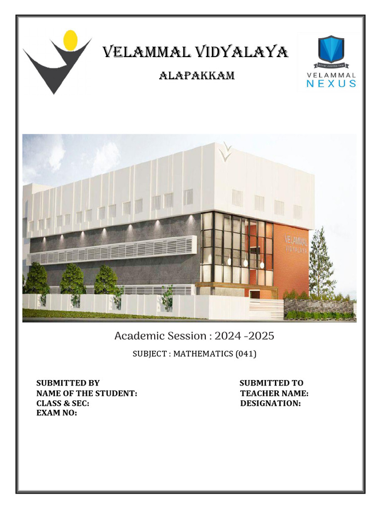 Maths Front Cover Page-1 | PDF