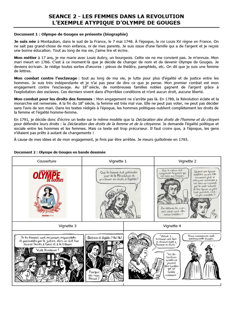 Seance 2 EPI Olympe de Gouges | PDF