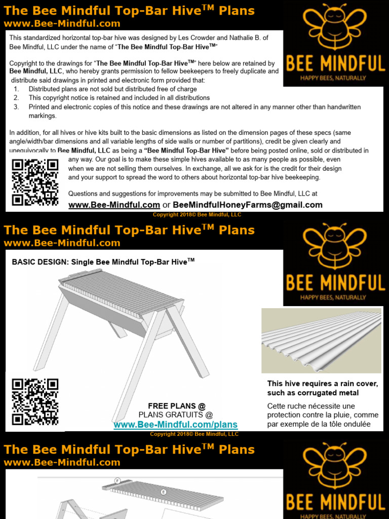 BEE MINDFUL PLANS With Volume | PDF | Beehive | Apoidea