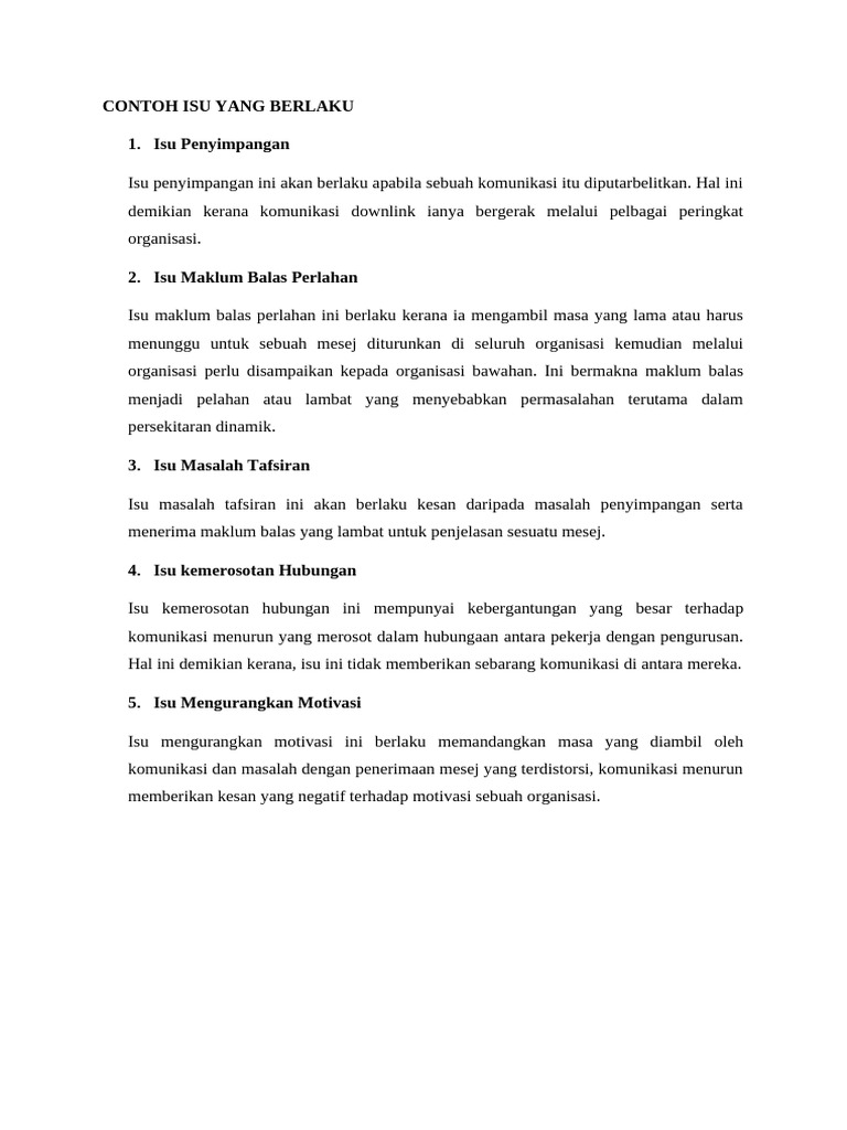 Contoh Isu | PDF