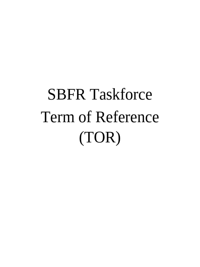 SBFR Taskforce TOR | PDF