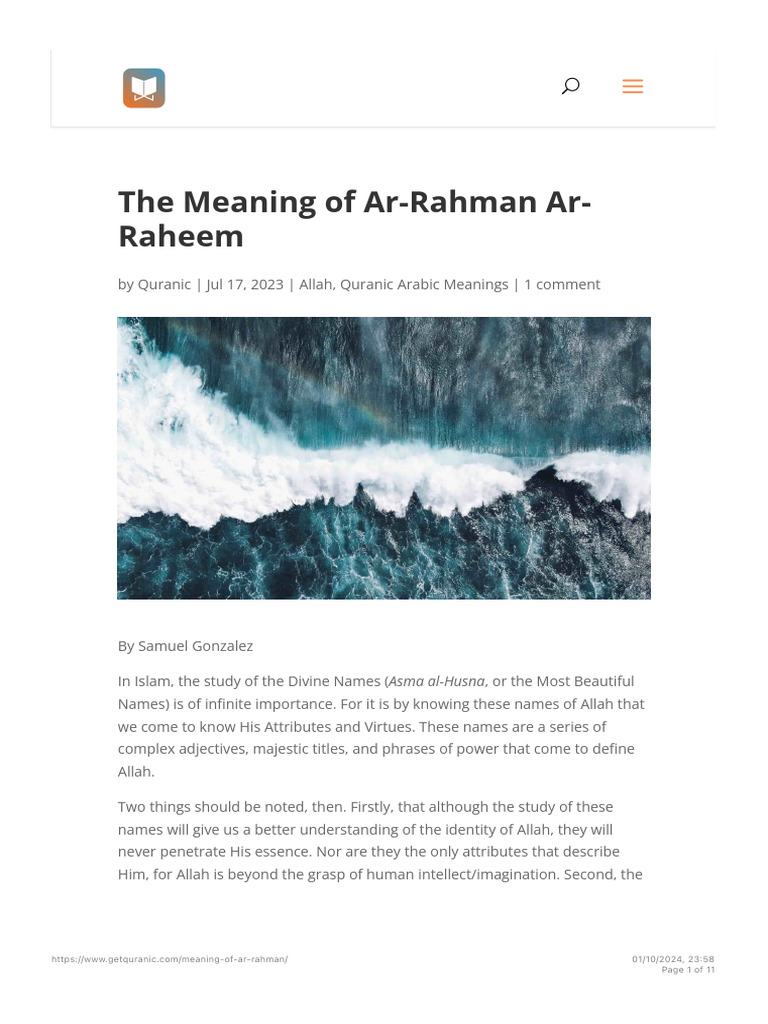 The Meaning of Ar-Rahman Ar-Raheem - Quranic Arabic For Busy People ...