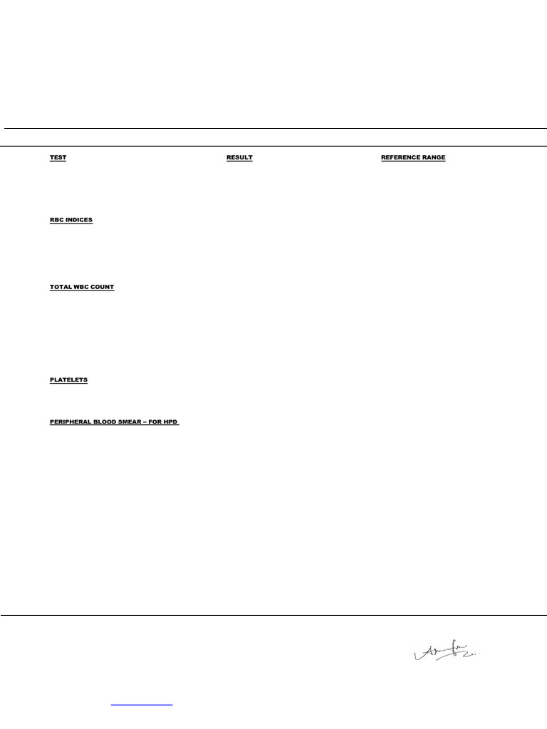 CBC Report Pathology | PDF | White Blood Cell | Tissue (Biology)