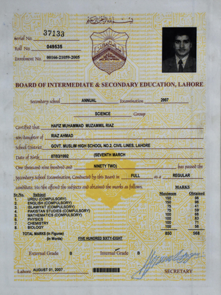 Matric Lahore Board - 20241006 - 144918 - 0000 | PDF