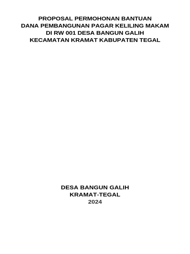 Proposal Pembangunan Pager Keliling Desa | PDF