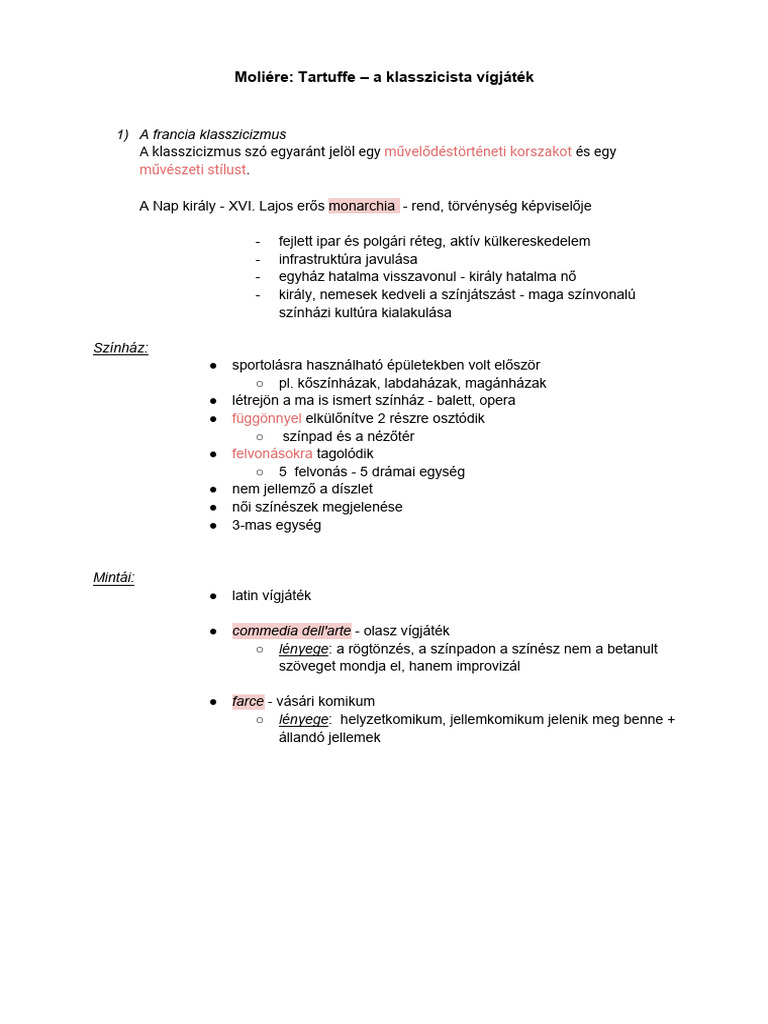 Moliere Tartuffe | PDF