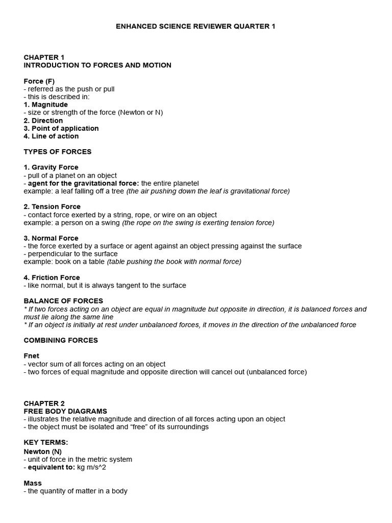 Enhanced Science Reviewer Quarter 1 | PDF