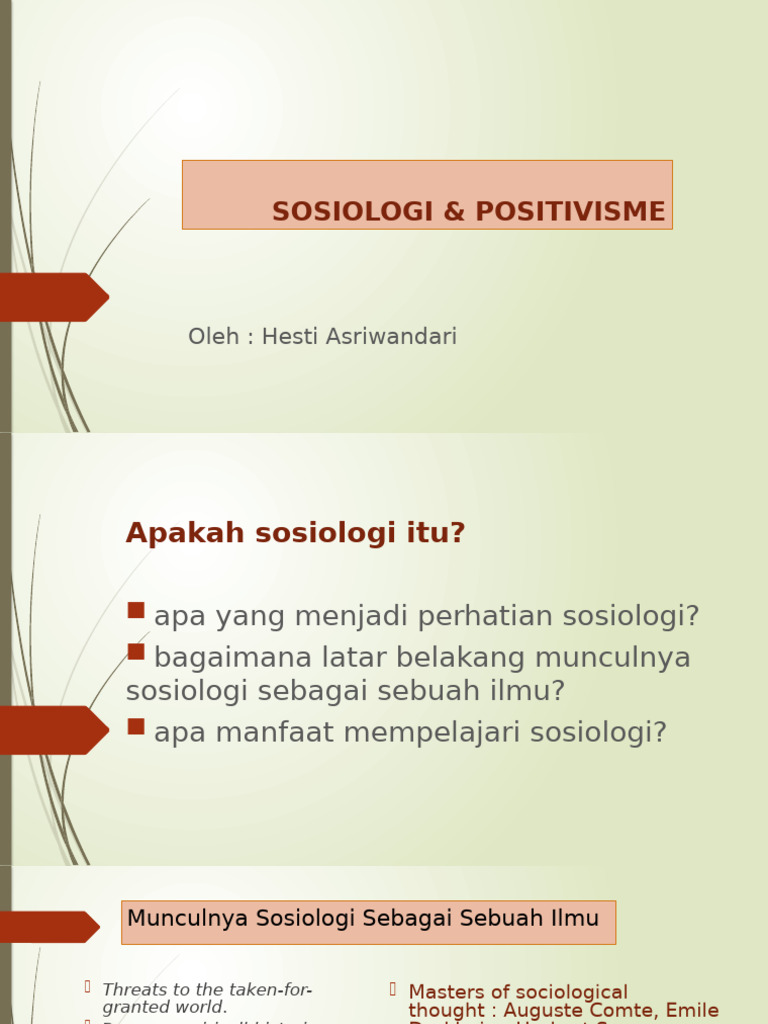 Sosiologi & Positivisme | PDF