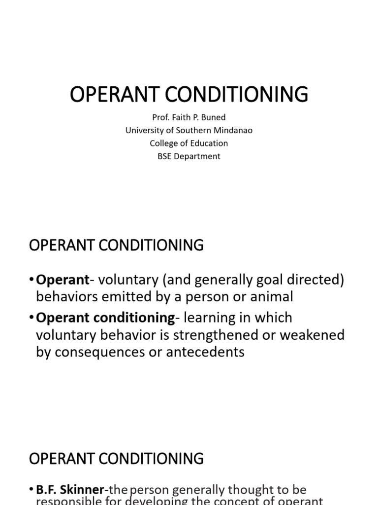FLCT Lesson 1 Topic 2 Operant Conditioning | PDF